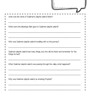Prophet Sulaiman Children's Activity Book I Printable I Islamic ...