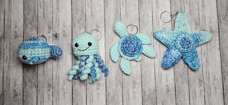 Baby Ocean Friends Keychain Bundle - PDF Pattern Download - Whale ...