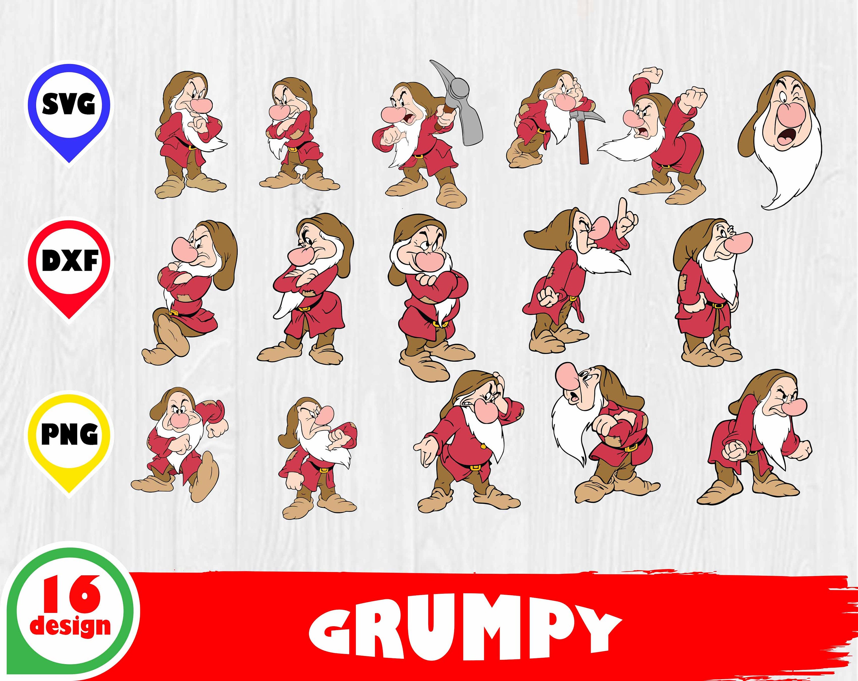 Grumpy Svg Grumpy Cutting File Grumpy Cricut Snow White Etsy