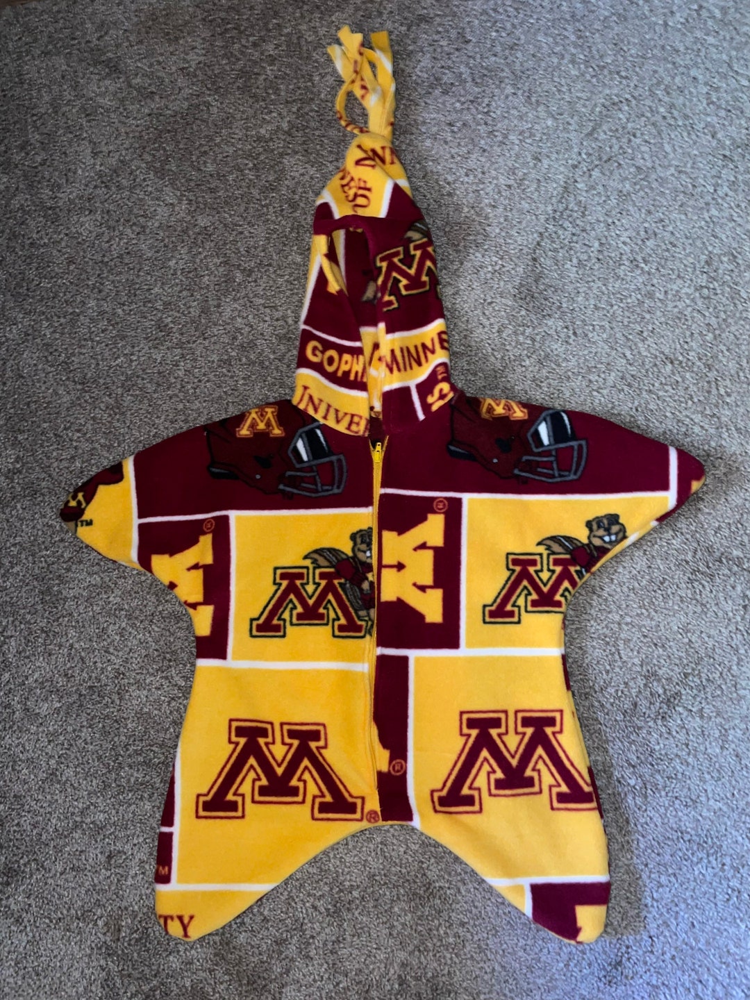 Yellow and Burgundy Minnesota Gophers Football Baby Fleece Bunting - Etsy