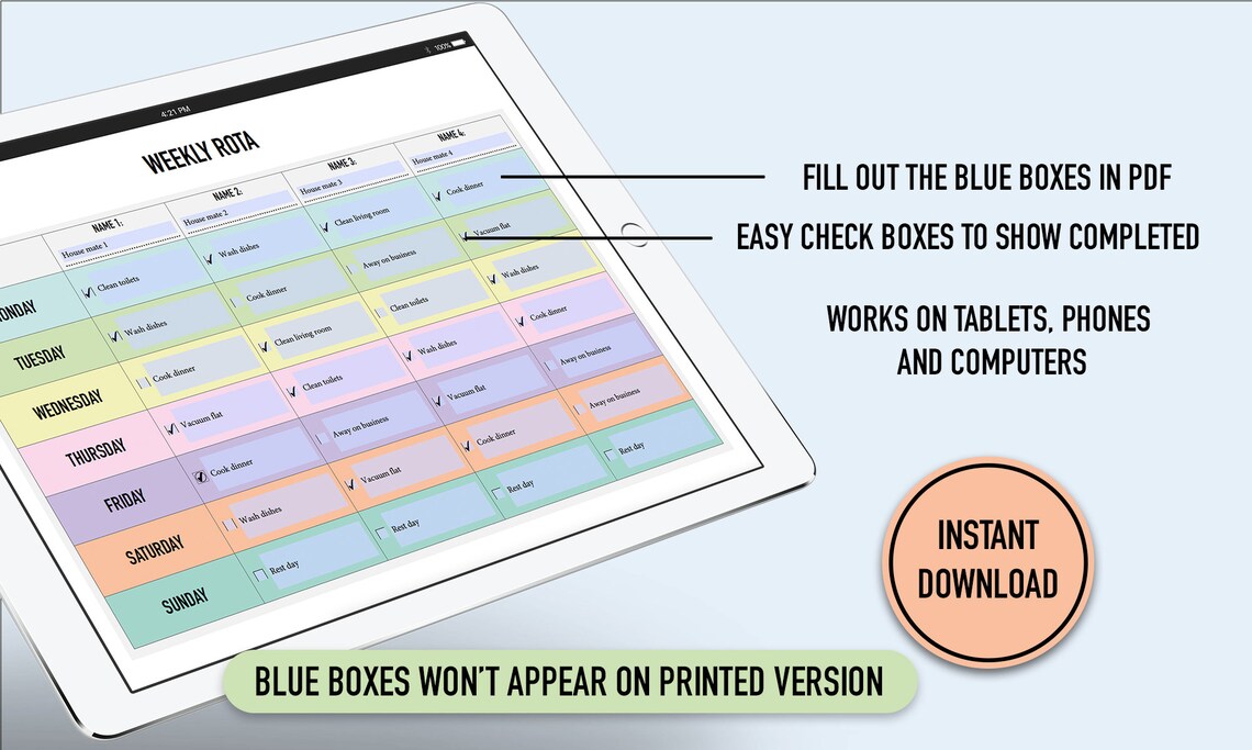 Editable Chores Schedule | Printable | Weekly, Rota Checklist ...