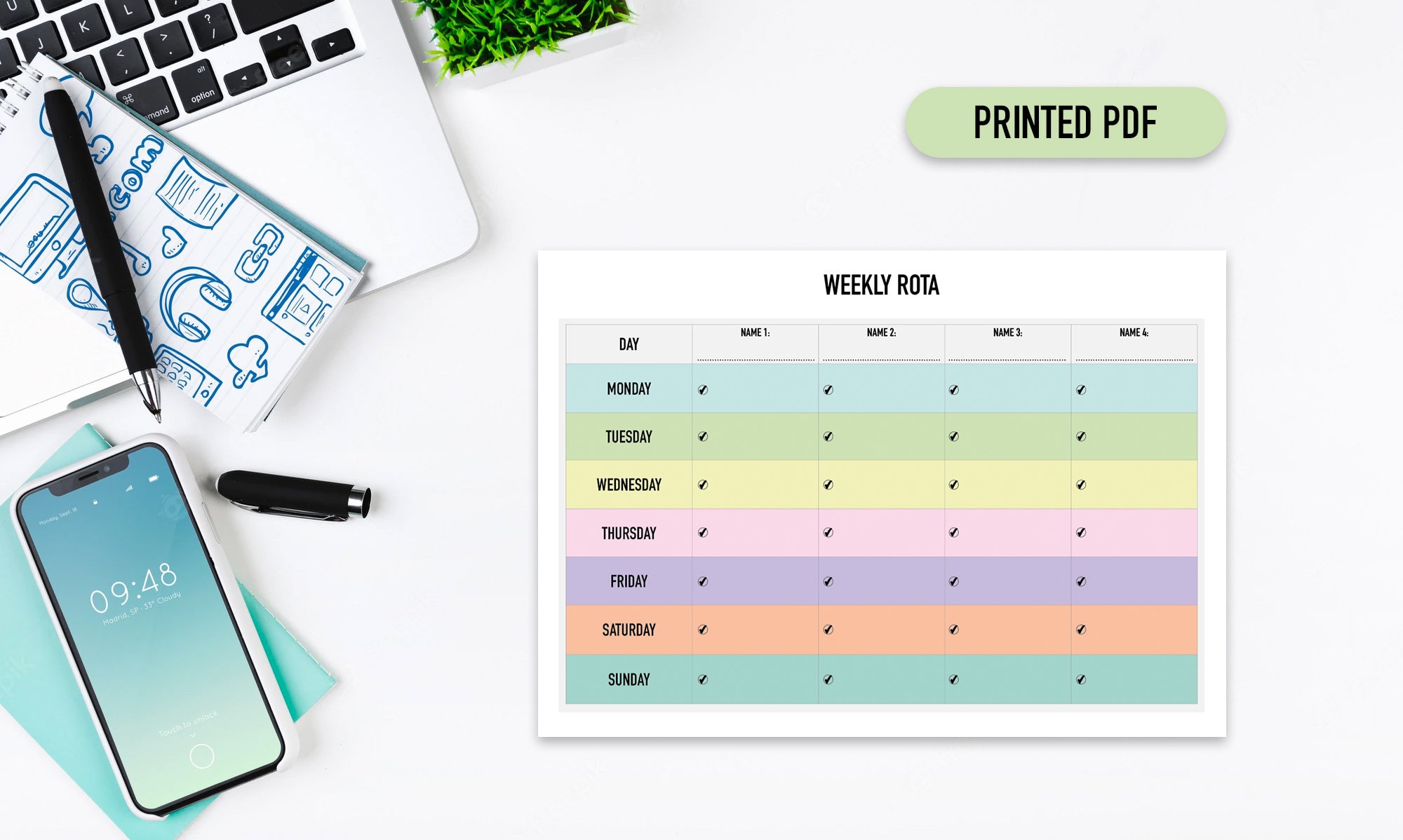Editable Chores Schedule | Printable | Weekly, Rota Checklist ...