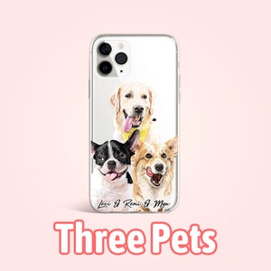 Custom Multi Dog iPhone Phone Case, Personalized Dog Gifts, Dog Lover ...