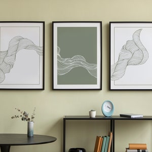 Neutral Modern Art Prints Set of 3, Minimal Nature Print, Home Decor ...