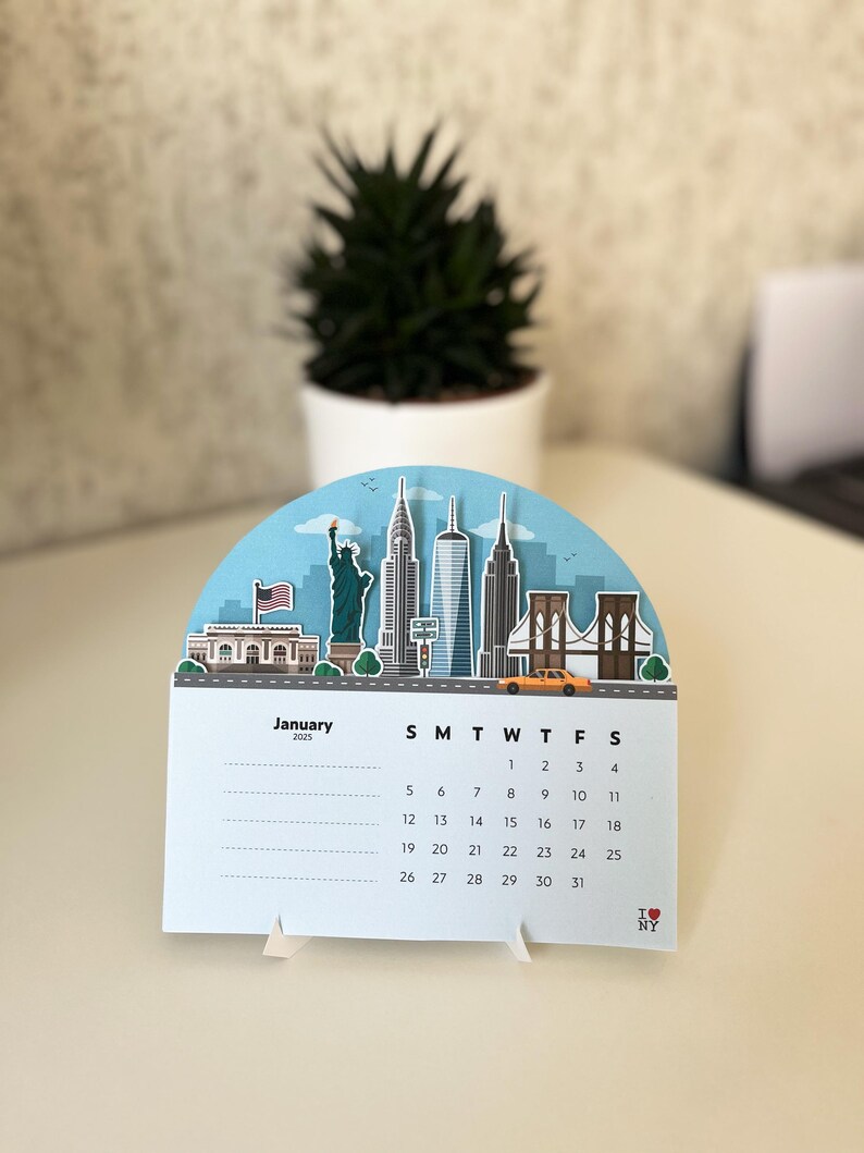 2026 Calendar SVG Printable Calendar Traveling Card PNG Newyork City ...