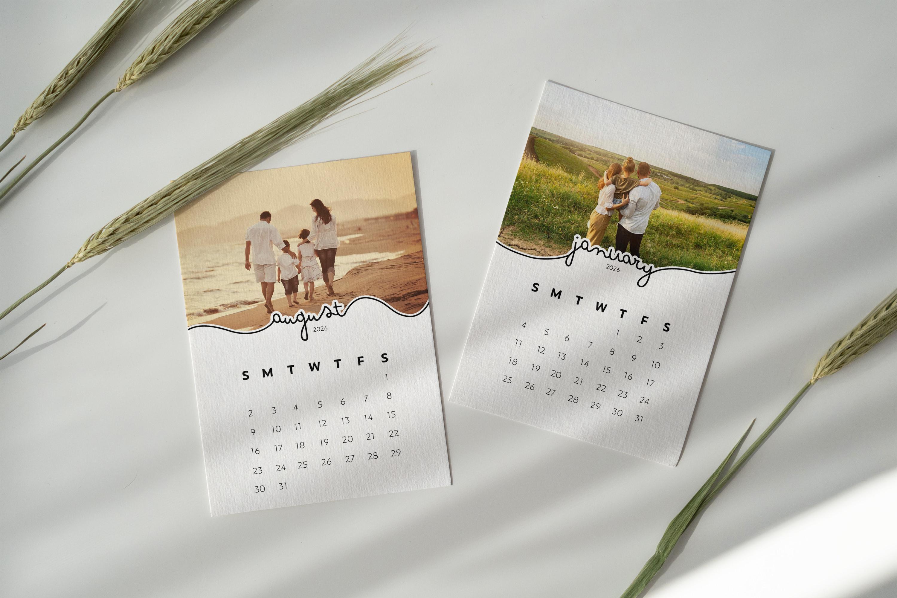2026 Canva Calendar Editable Photo Calendar Template 2026 5x7 Inch Desk ...