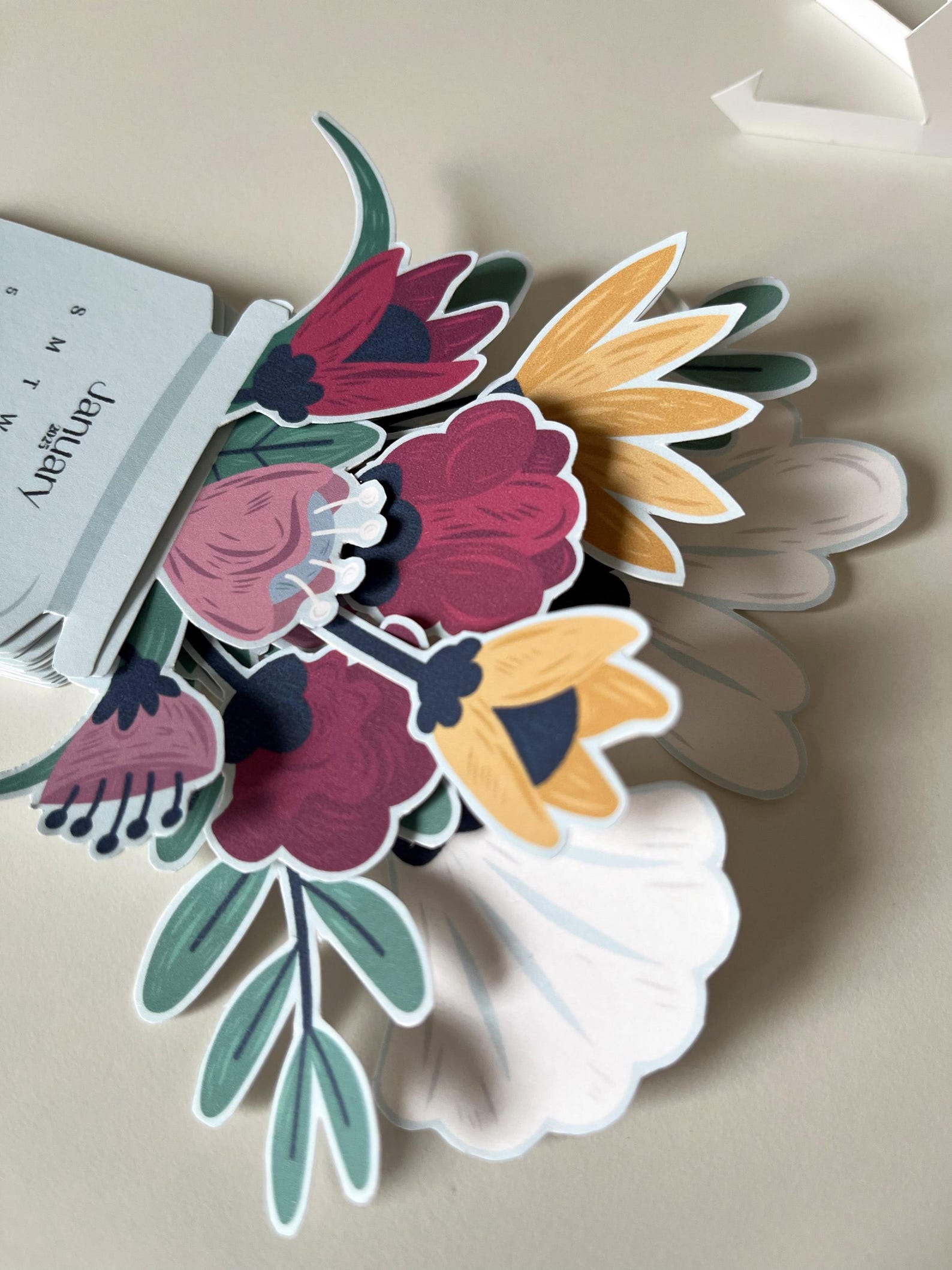 2026 Flower Desk Calendar PNG Floral Desktop Calendar Gift SVG for ...