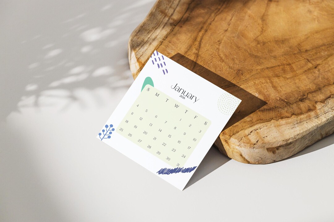 2026 Mini Calendar Cards 4x4 3x3 2x2 Inch Printable Mini Calendar ...