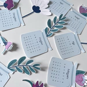 2026 Flower Desk Calendar PNG Floral Desktop Calendar Gift SVG for ...