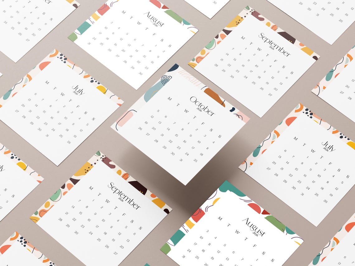 2026 Calendar Printable Mini Cards 4x4 | 3x3 | 2x2 Sunday & Monday ...