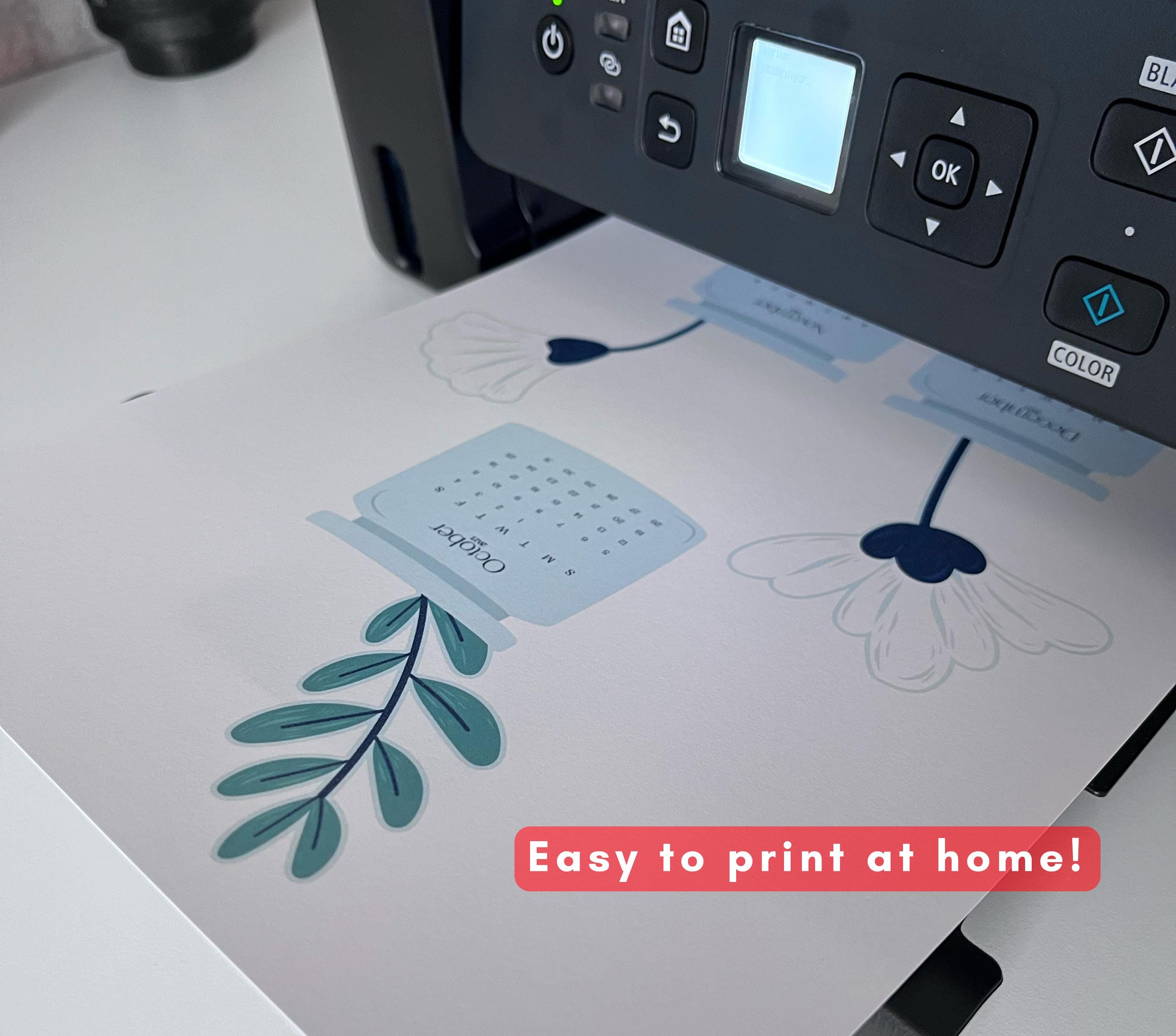 2026 Flower Desk Calendar PNG Floral Desktop Calendar Gift SVG for ...