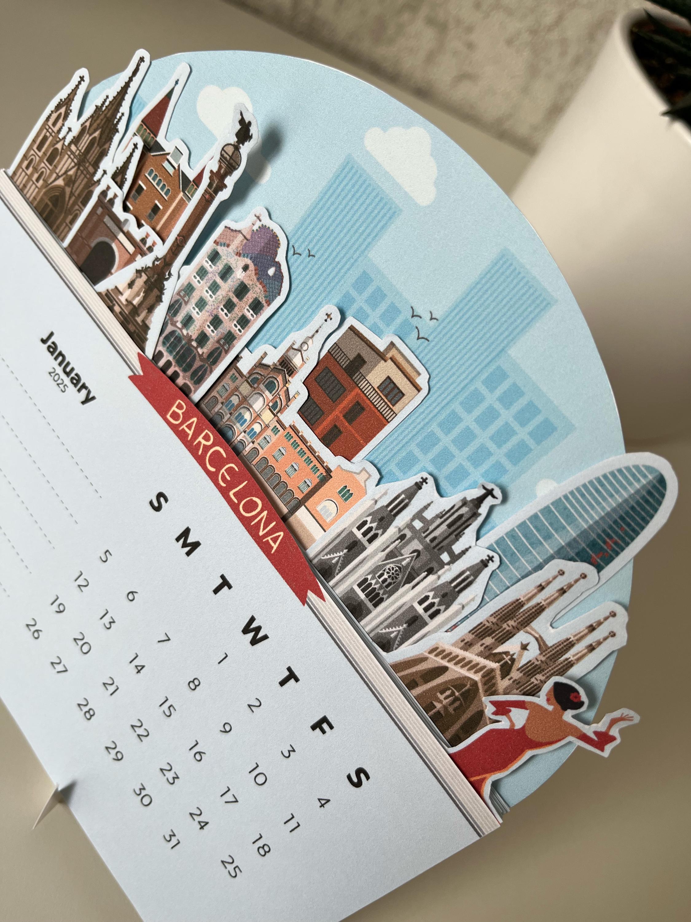 Printable Calendar 2025 SVG Cut File Printable Gift Mini Traveling Card ...