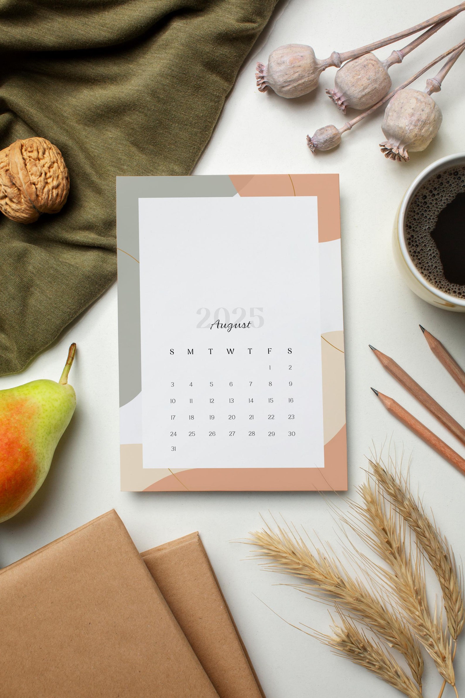 2025 Printable 5x7 Mini Calendar PDF, Mon Sun Monthly Start, Pastel ...