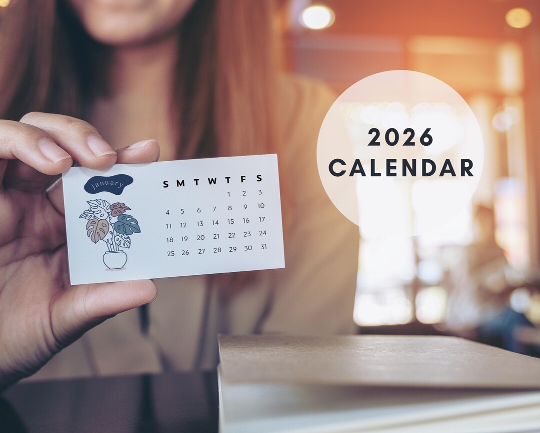 2026 Plant Lover Calendar Business Card Size Tiny Calendar Cards ...