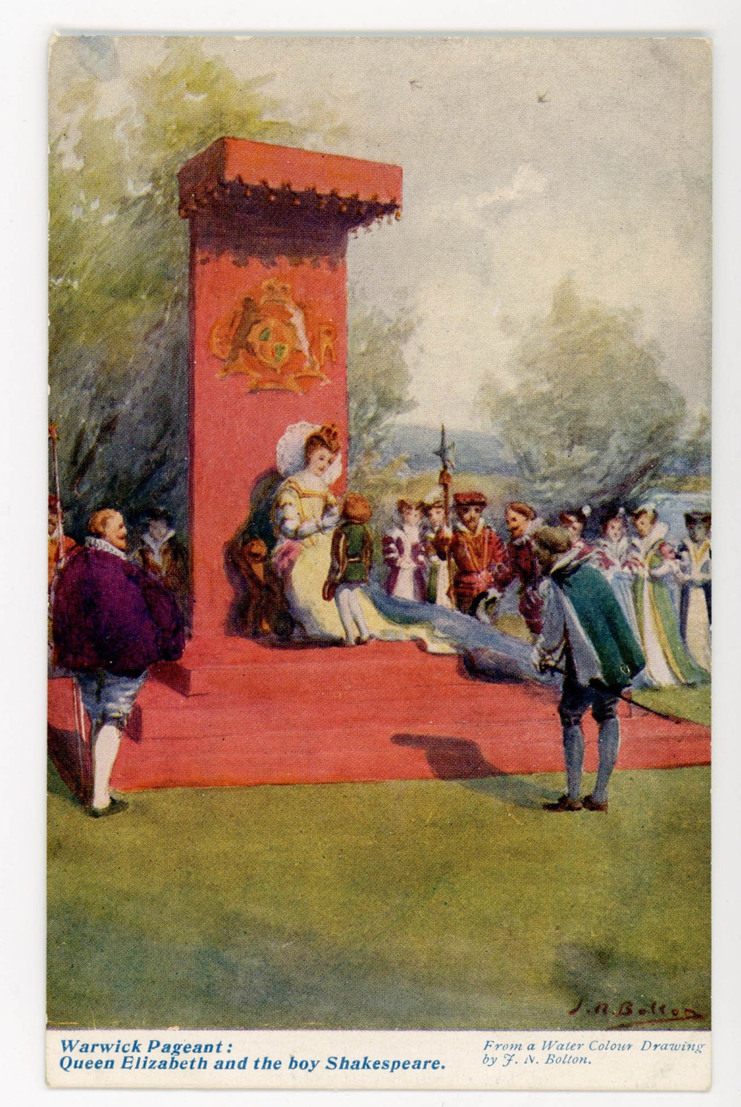 Warwick Pageant Queen Elizabeth & the Boy Shakespeare 1900's Vintage ...