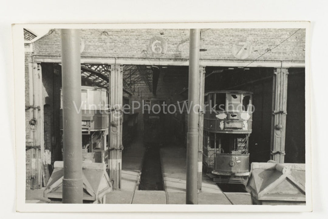 Purley Tram Depot Disused Trams Photo Taken 1950's b2 - Etsy