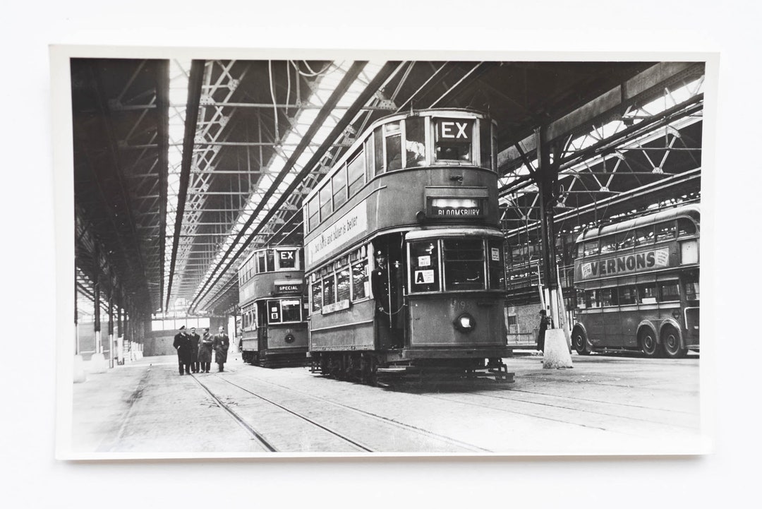 London Trams & Bus in Depot Vintage 1950's Reproduced Photo b3 - Etsy