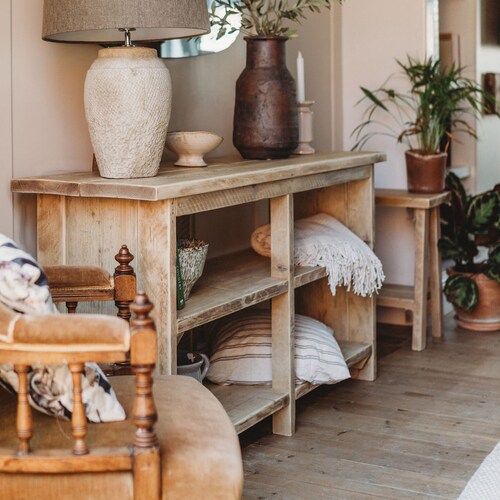 Solid Wood Console Table Rustic Wooden Hall Table - Etsy