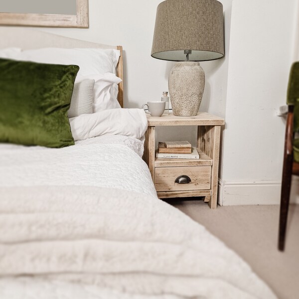 Rustic Bedside Table - Etsy UK
