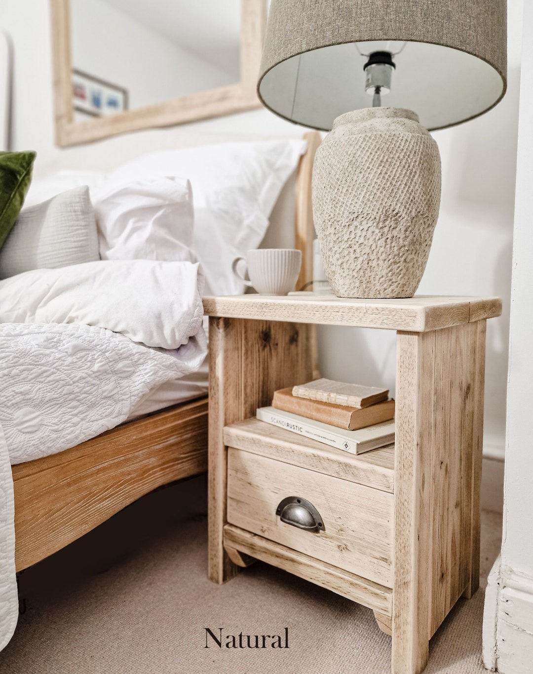 Rustic Bedside Table With Drawer Reclaimed Wooden Side Table - Etsy