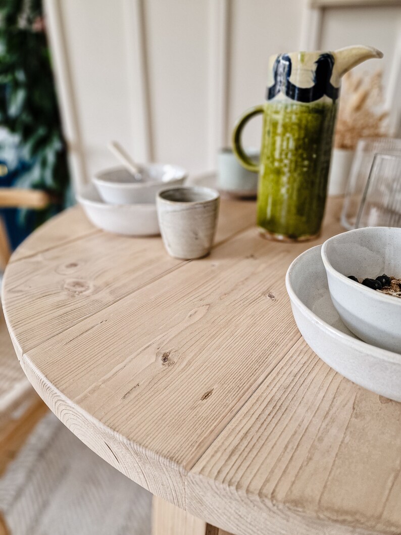 Rustic Round Dining Table Solid Wood Round Table - Etsy UK