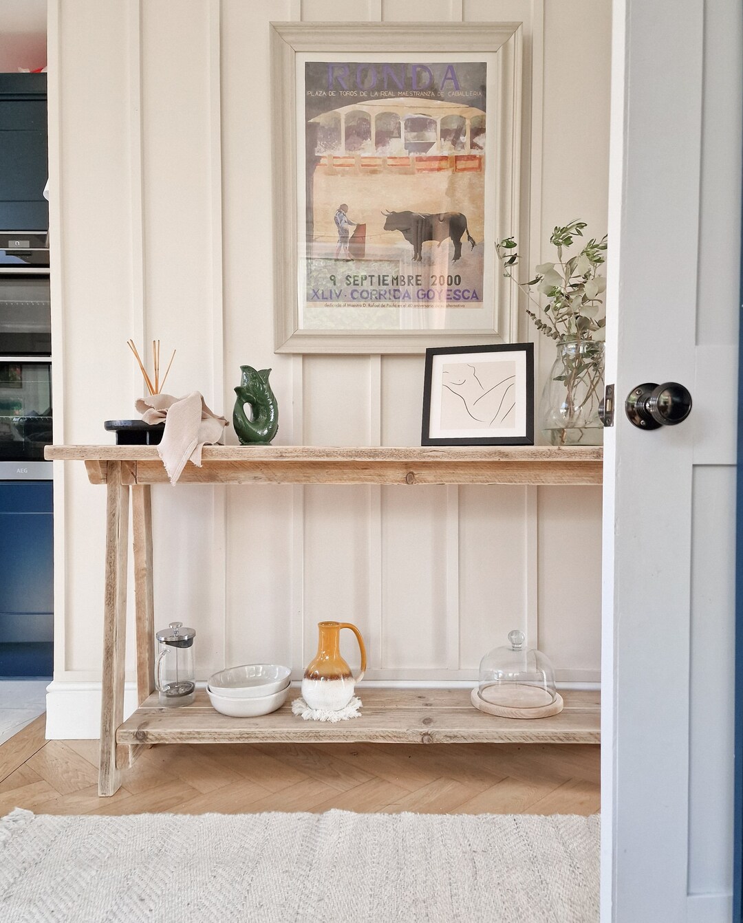 Large Reclaimed Wood Rustic Console and Radiator Table - the Big Splay ...