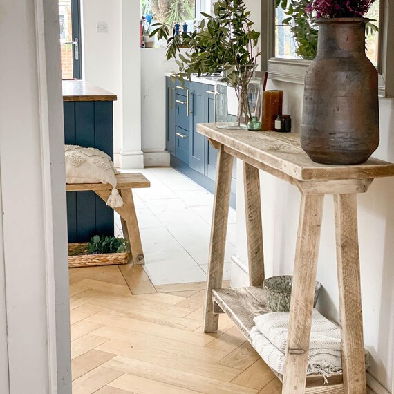 Rustic Wood Console Table Foxfield Reclaimed Wood Sofa Table | Rustic