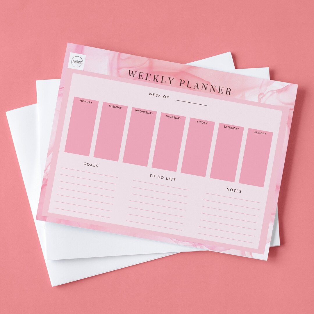 Pink Weekly Planner Page - Etsy