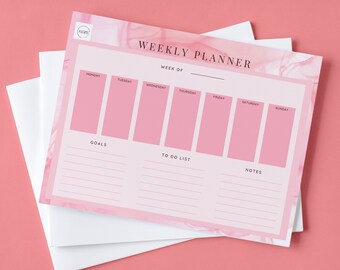 Pink Weekly Planner - Etsy