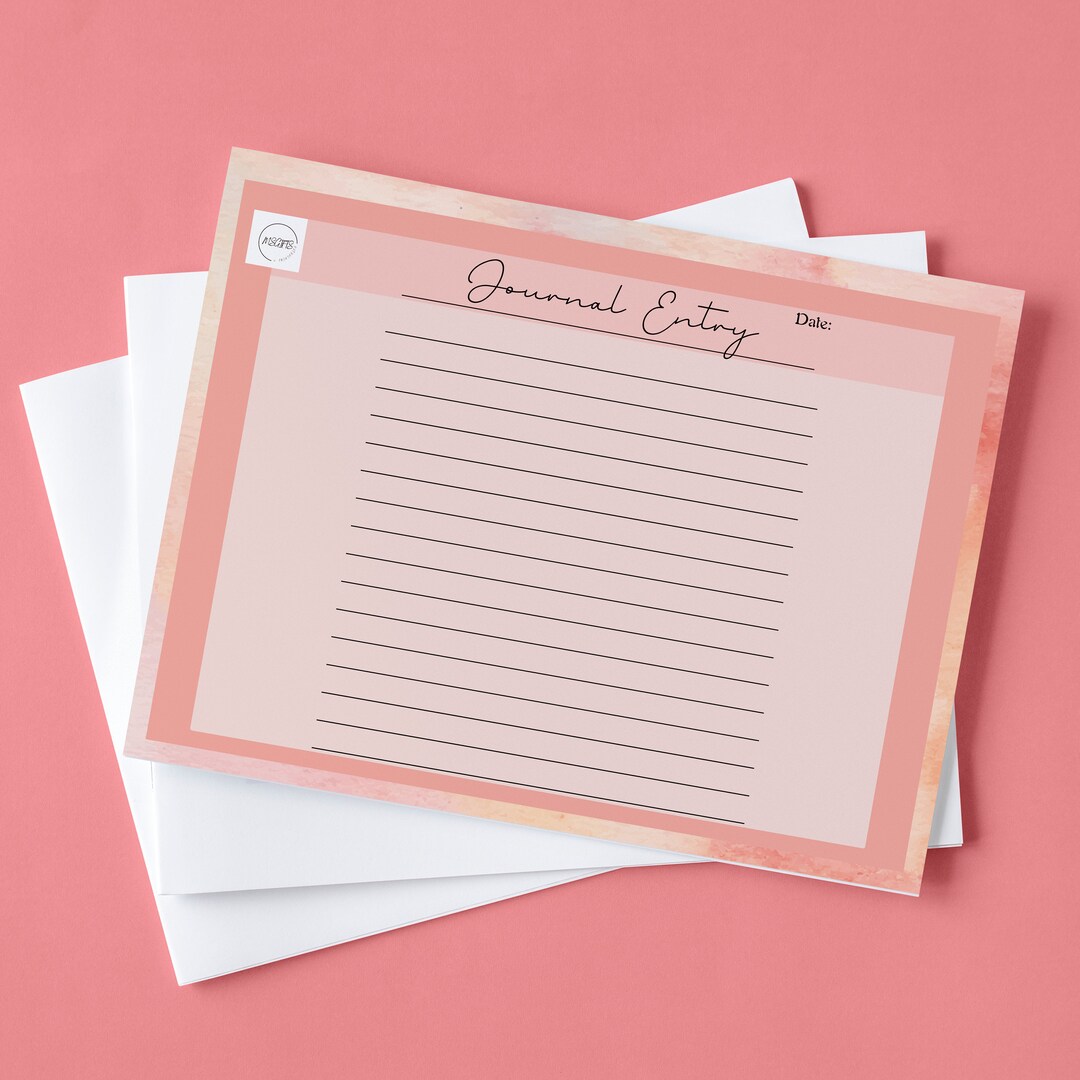 Peach Journal Entry Planner Page - Etsy