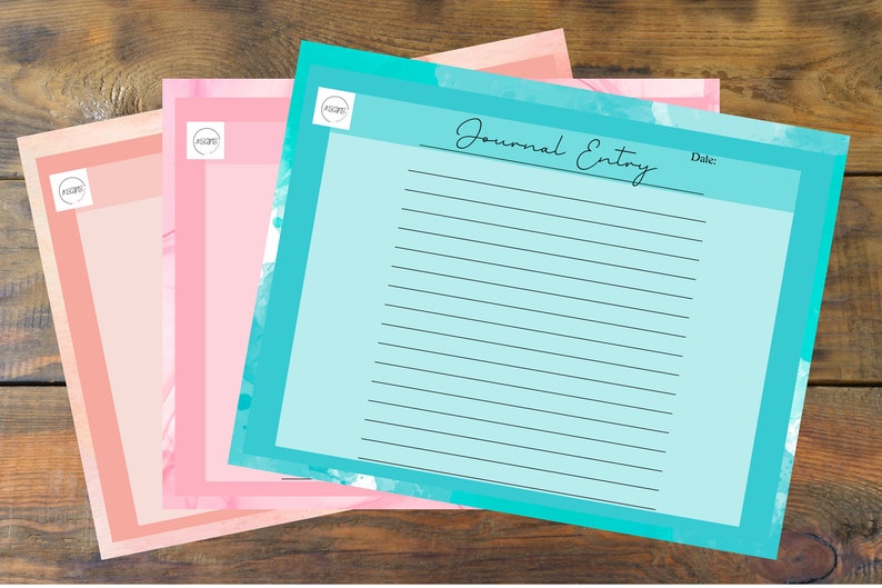 Aqua Journal Entry Planner Page - Etsy