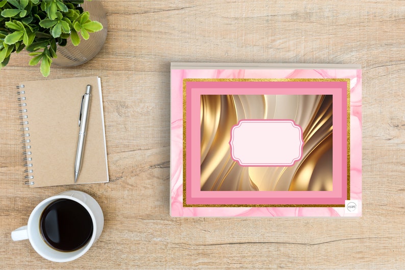 Pink With Gold Ripple Planner Cover - Etsy