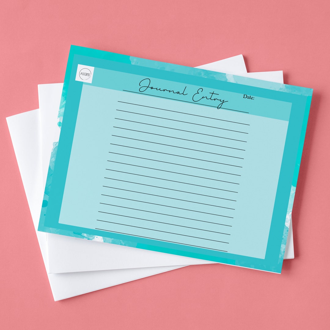 Aqua Journal Entry Planner Page - Etsy