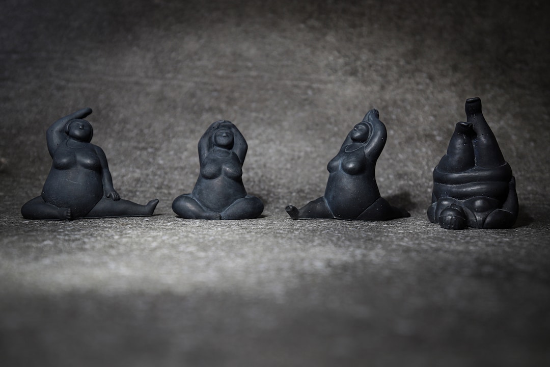 Curvy Woman Yoga Statue: Abstract Concrete Art, Desk Decor - Etsy