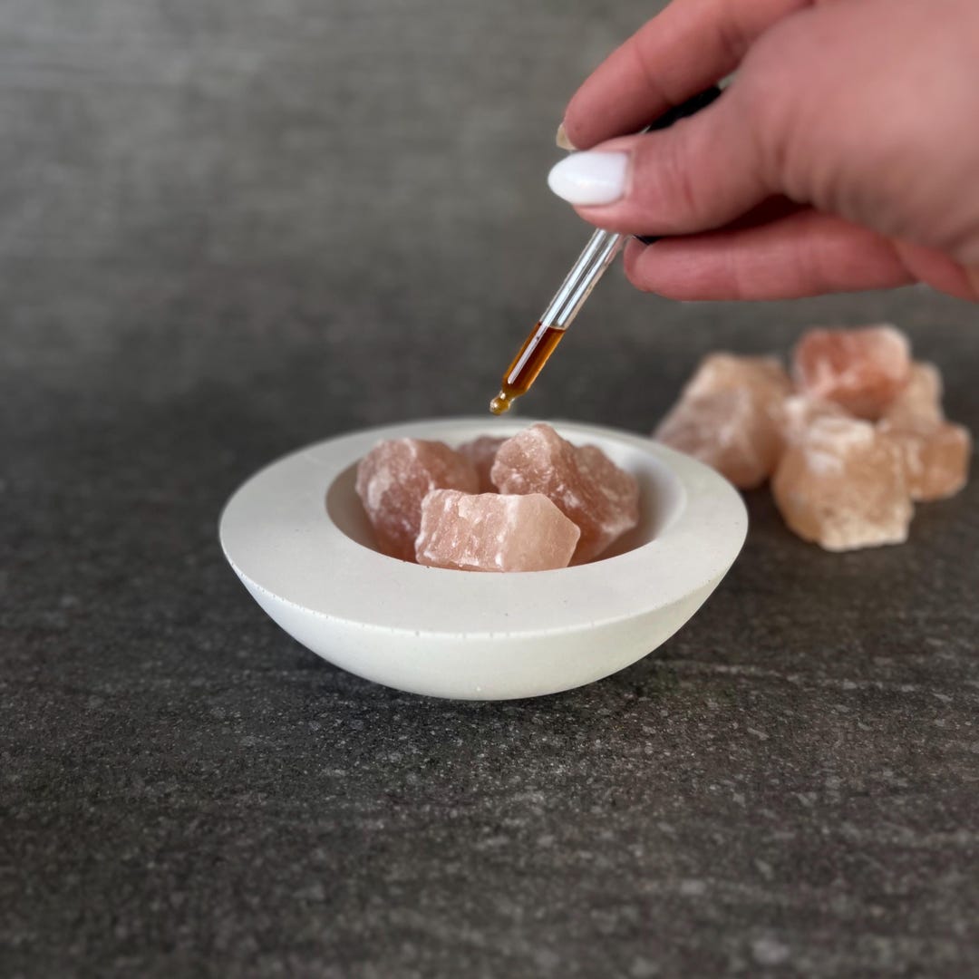 Himalayan Pink Salt Diffuser, Concrete Bowl for Aromatherapy ...