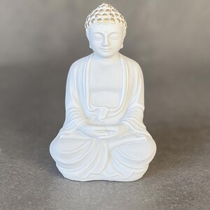 White Gautama Buddha Statue, Zen Meditation Decor, Minimalist Buddha ...