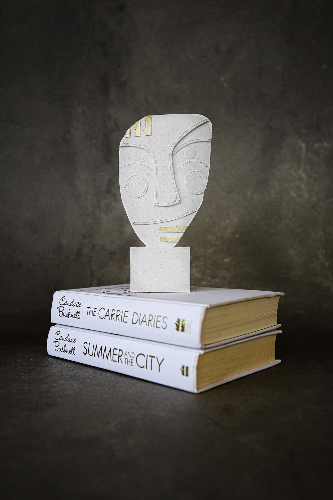 Modern Concrete Art Statue, Nordic Inspired Face Bust, Geometric Face ...