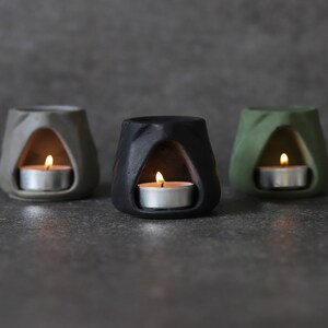 Emerald Essential Oil Burner, Concrete Aromatherapy Holder ...