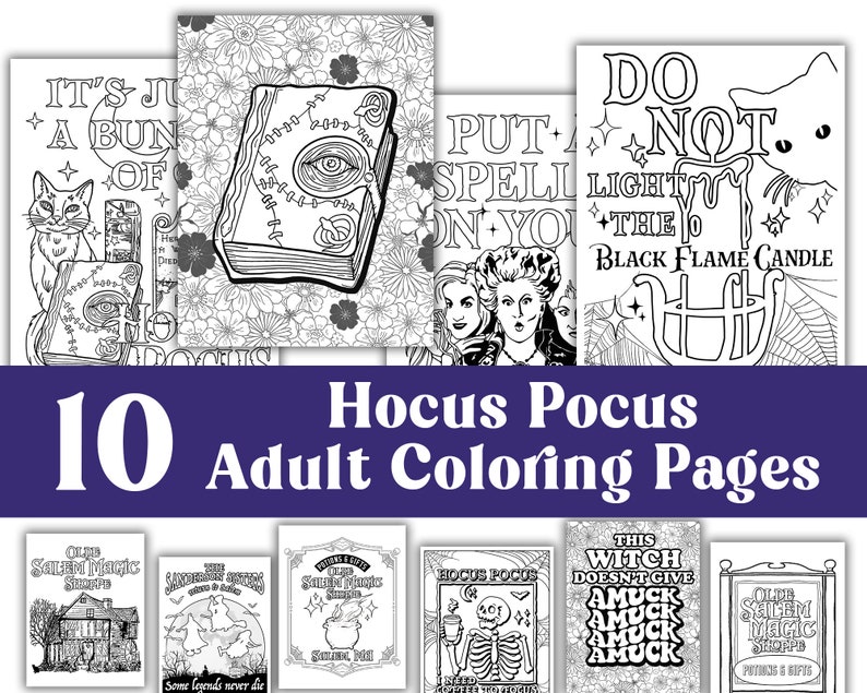 Hocus Pocus Printable Coloring Pages, Halloween Coloring Pages for Kids ...