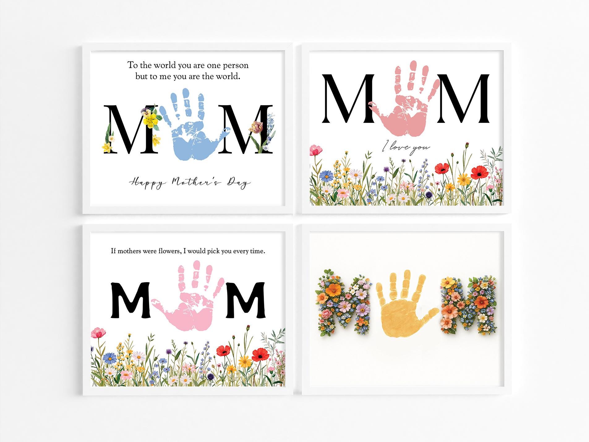 Mothers Day Handprint Art Printable DIY Crafts, Personalized Gifts for ...