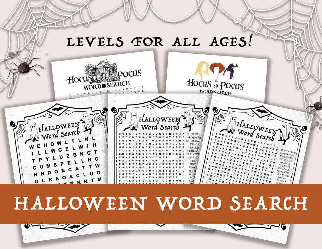 Halloween Word Search Printable Halloween Games, Hard Halloween ...