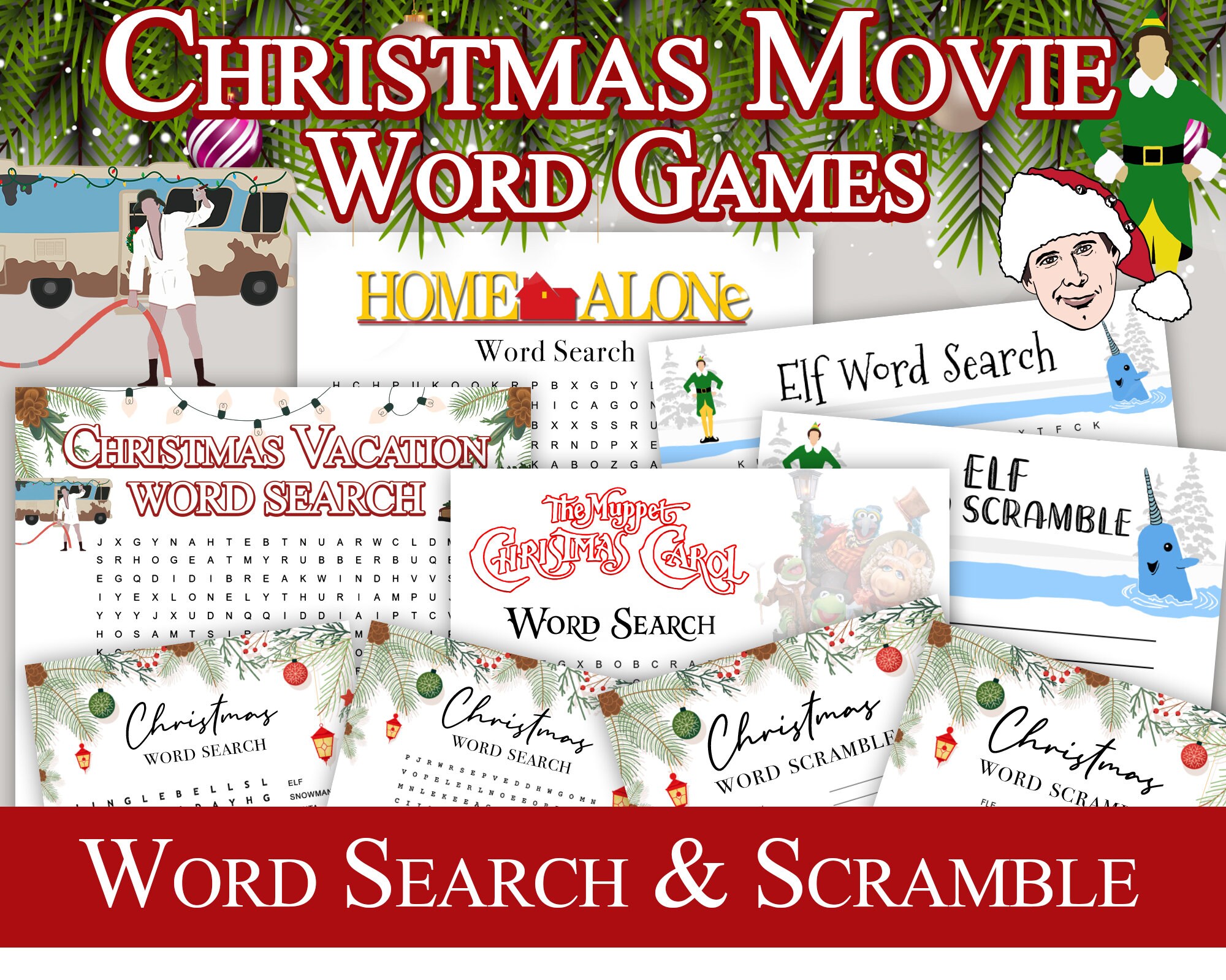 Christmas Word Search Christmas Movie Printable Games, Christmas ...