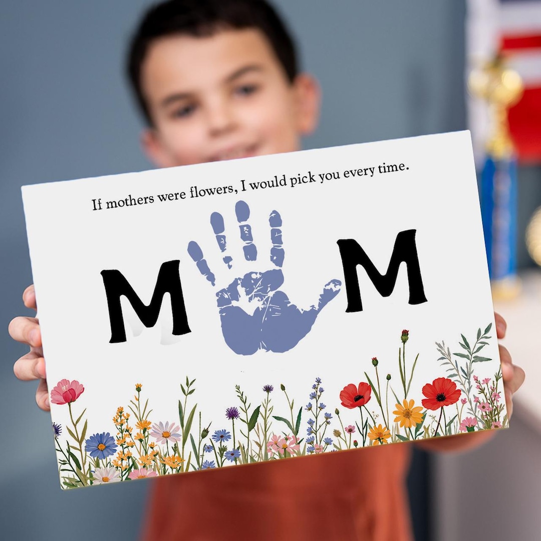 Mothers Day Handprint Art Printable DIY Crafts, Personalized Gifts for ...