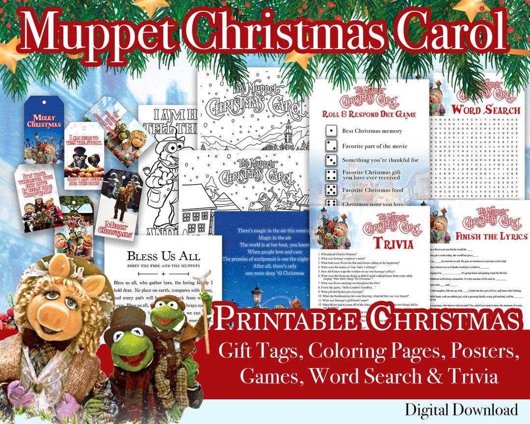 Muppet Christmas Carol Printable Christmas Gift Tags, Christmas Games ...