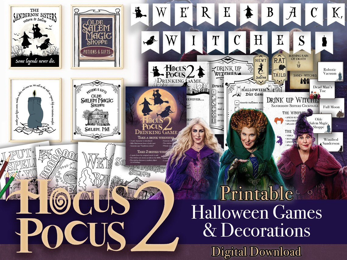 Hocus Pocus Halloween Party Games, Hocus Pocus Printable Halloween ...
