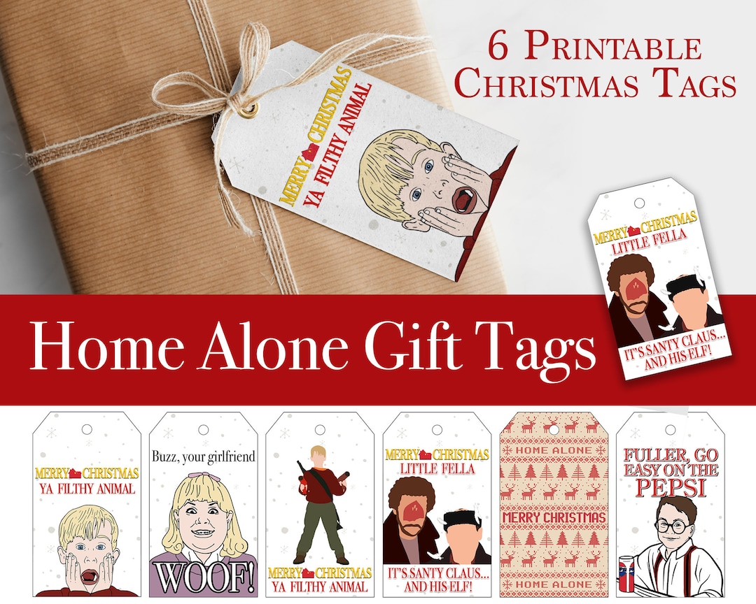 Home Alone Christmas Tags Printable Home Alone Funny Christmas Gift ...