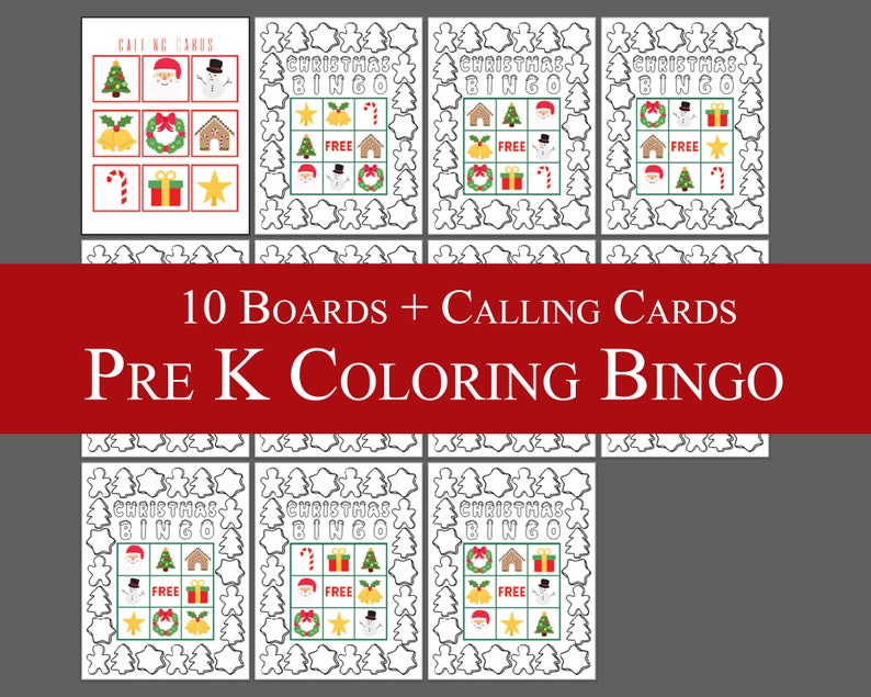 Christmas Bingo Kids Coloring Pages Printable, Fun Christmas Games ...