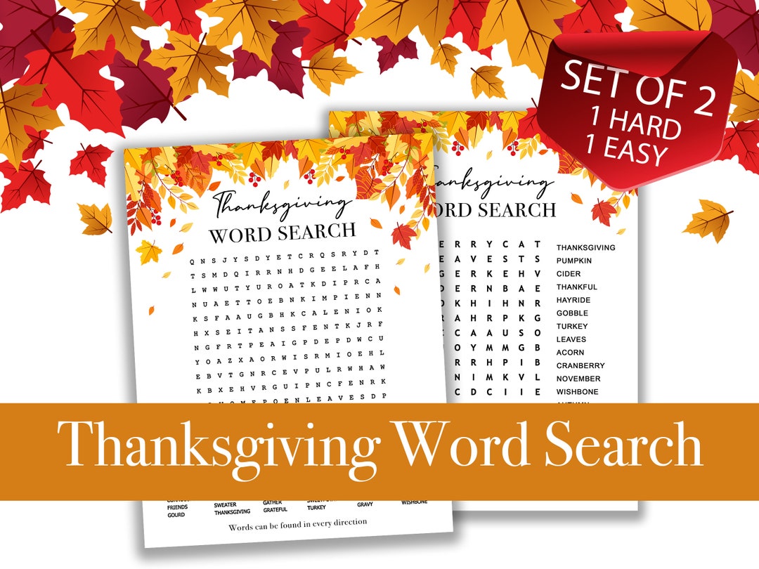 Thanksgiving Word Search Printable Thanksgiving Games, Hard Word Search ...