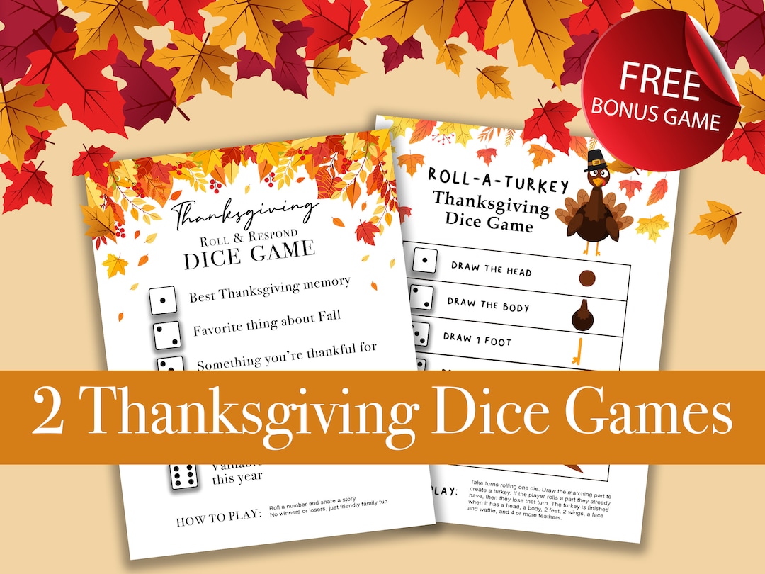 Fun Thanksgiving Games Printable Dice Gratitude Game, Thanksgiving Roll ...