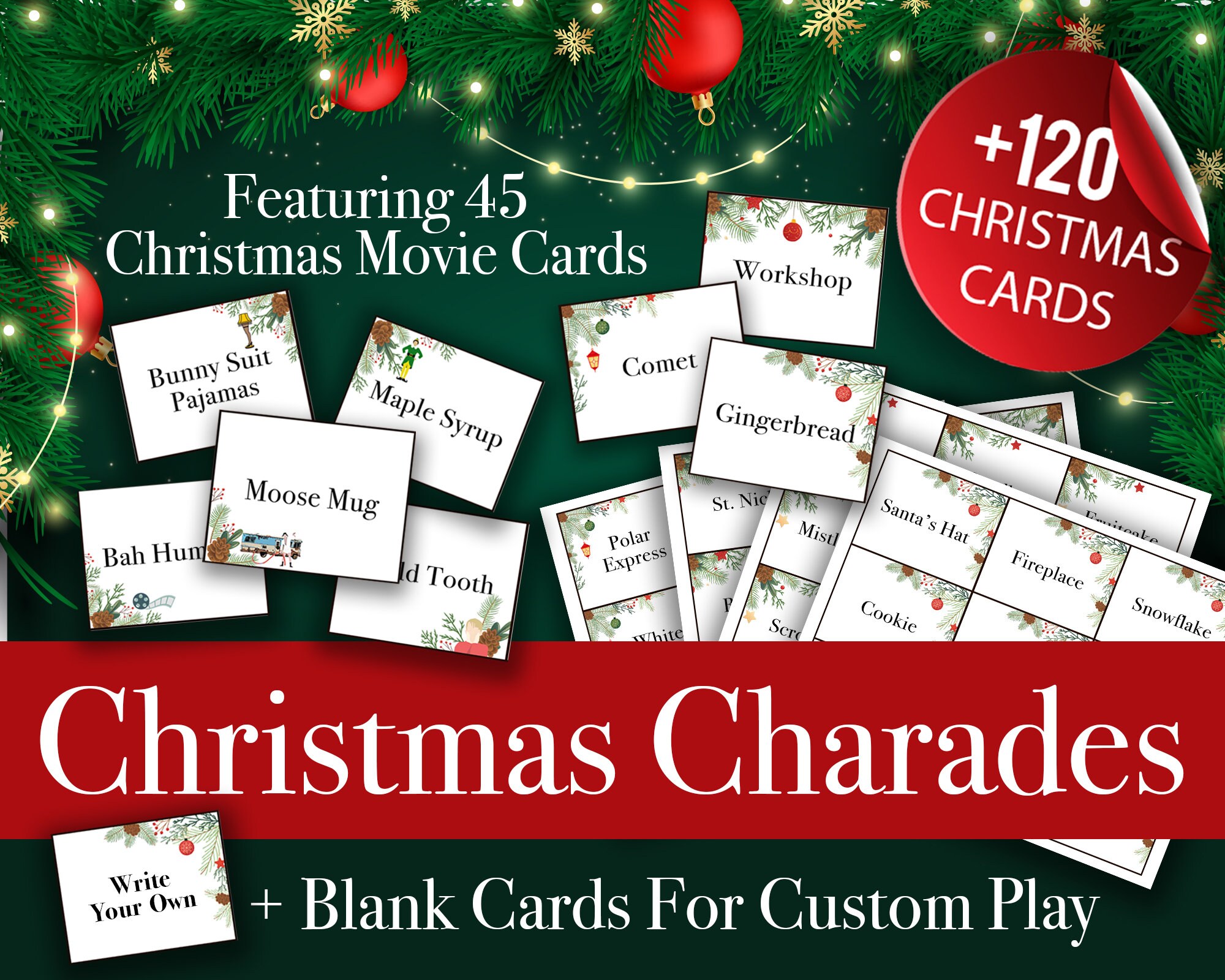 Christmas Charades Printable Christmas Games, Christmas Pictionary ...